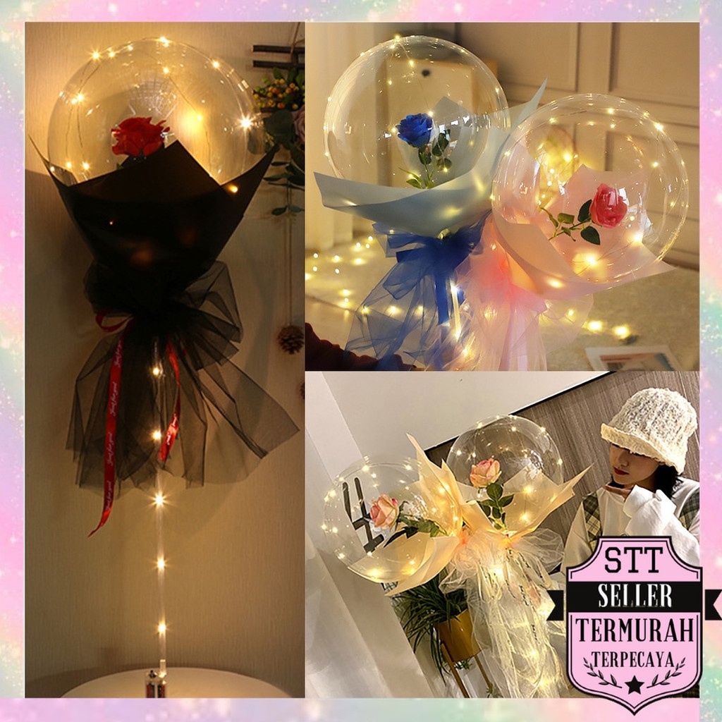 Jual STT Bucket Balon PVC Balon BOBO Bucket Balon Bunga mawar Bucket ...
