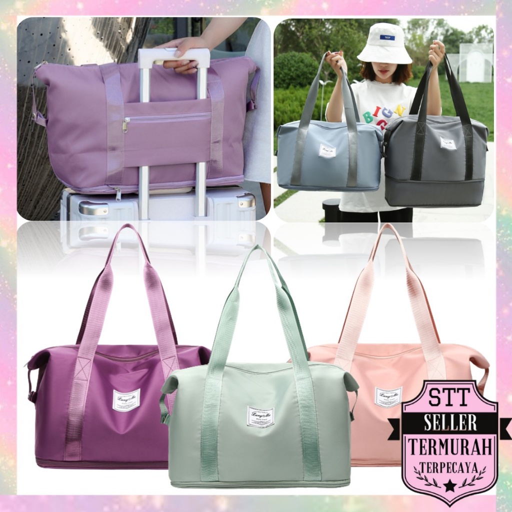 Jual STT Tas Travel Lipat Motif Besar Foldable Travel Bag Hand Carry ...