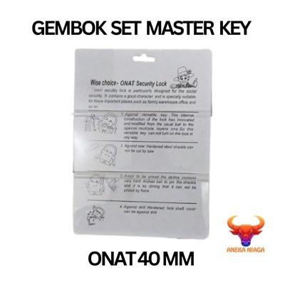 Jual GEMBOK MASTER KEY ONAT 40MM / GEMBOK PAGAR RUKO RUMAH ISI 3 PCS ...