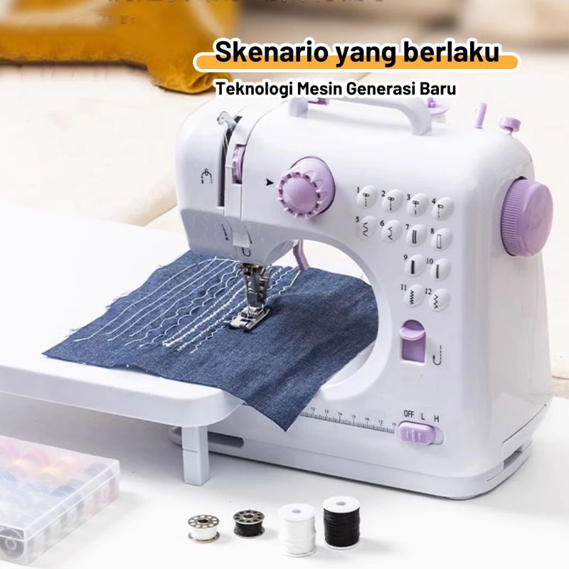 Jual kom Mesin Jahit Mini Portable 505A 12 Jenis Pola Jahitan Mesin ...