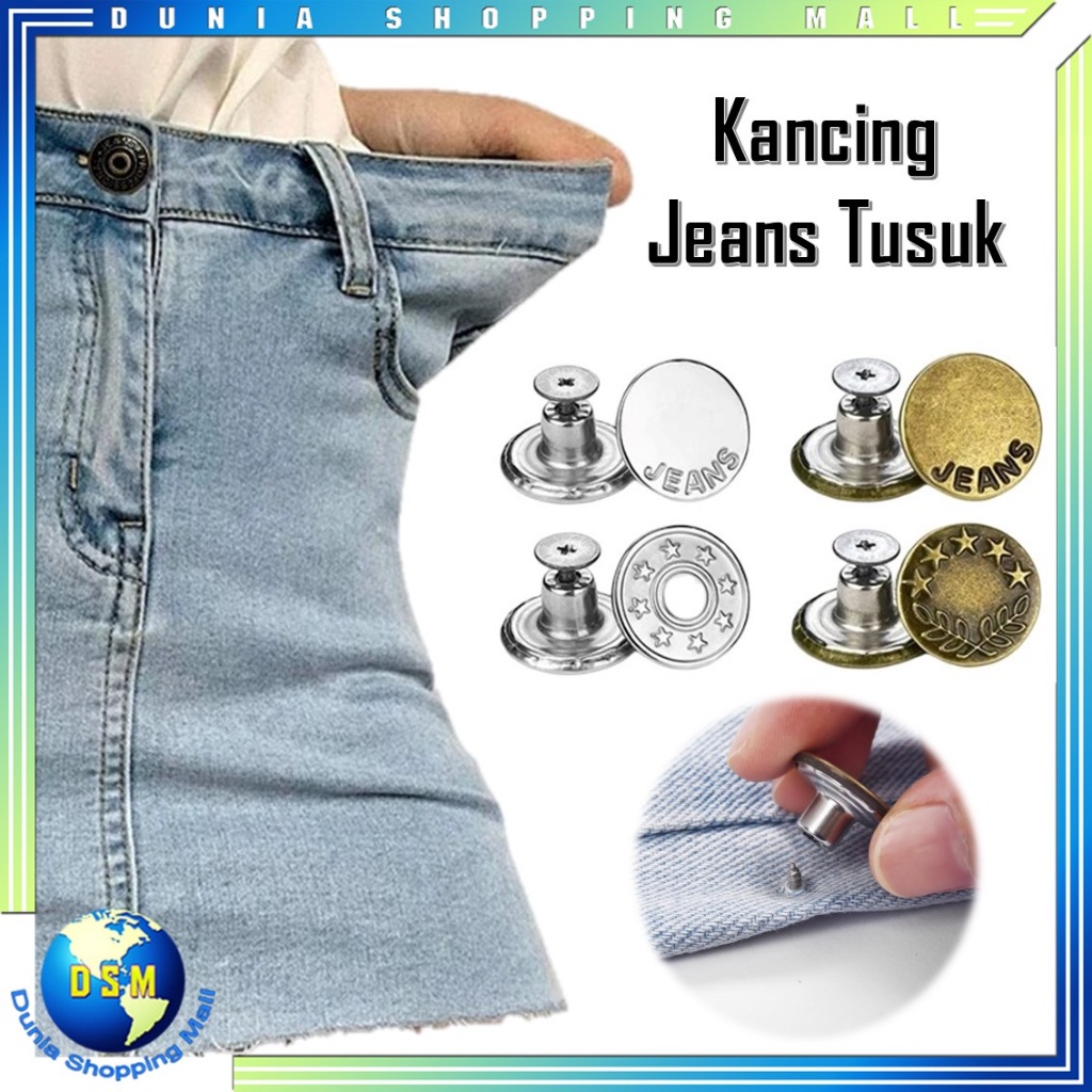 Jual DSM Kancing Jeans Logam Tusuk Simple Adjustable Kancing Celana ...