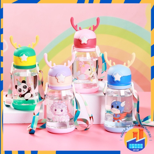 Jual HPT Botol Air Minum Anak Sedotan 610ml Botol Minum Anak Karakter Kartun Model Tanduk Rusa ...