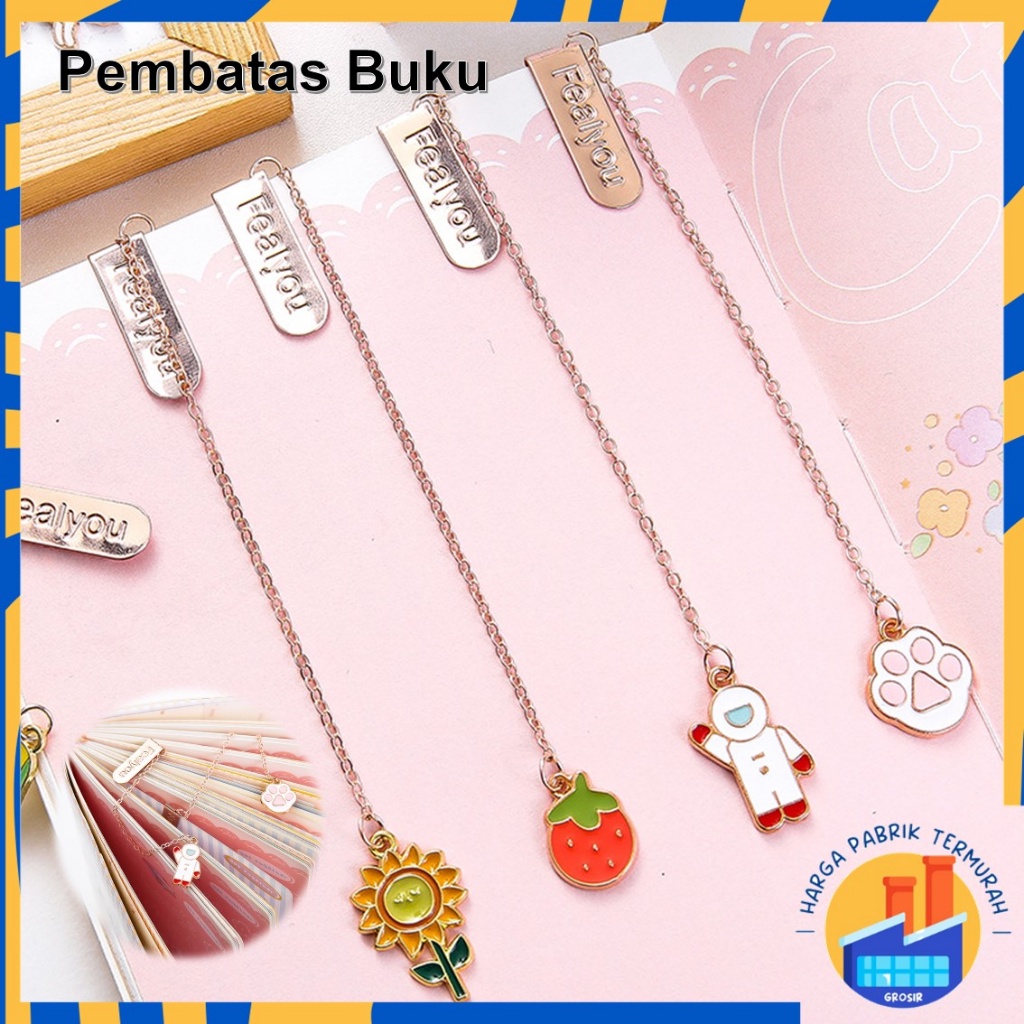 Jual HPT Pembatas Buku Karakter Korean Ins Cartoon Metal Pendant ...