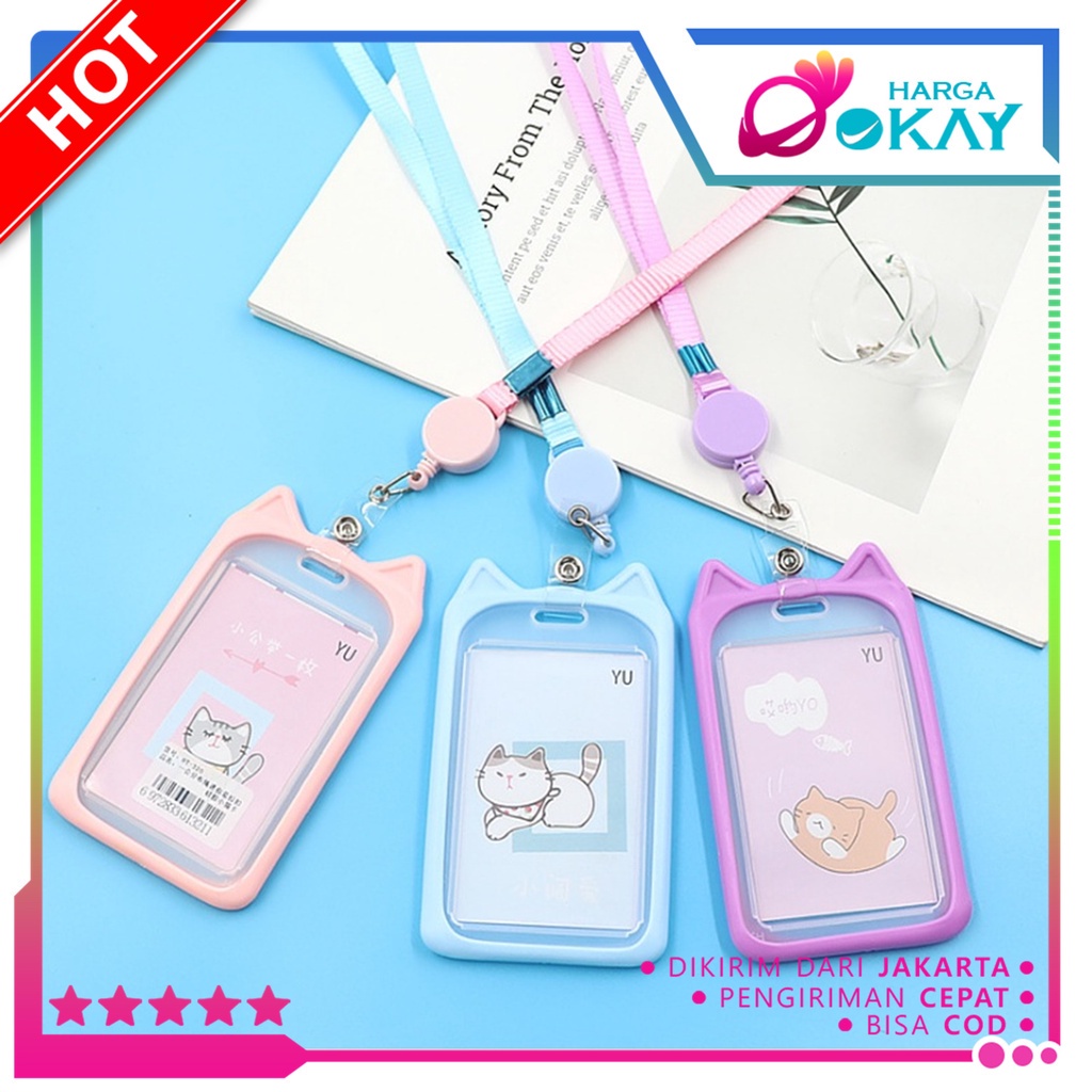 Jual HO Name Tag Lanyard Gantungan Kartu Motif Kucing Kelinci Akses MRT ...