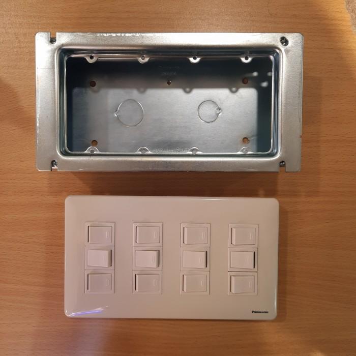 Jual SAKLAR PANASONIC 12 MATA GRID SWITCH 4 GANG + INBOWDUS BESI ...