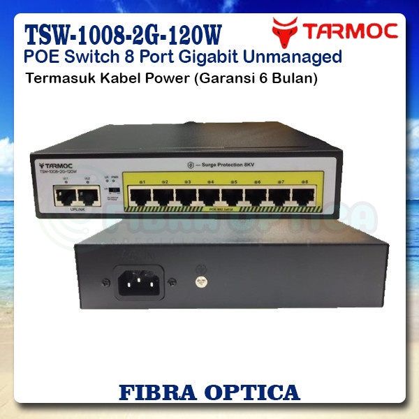 Jual TARMOC TSW-1008-2G-120W, 8 PORT GIGABIT POE 802.3AF/AT POE SWITCH ...