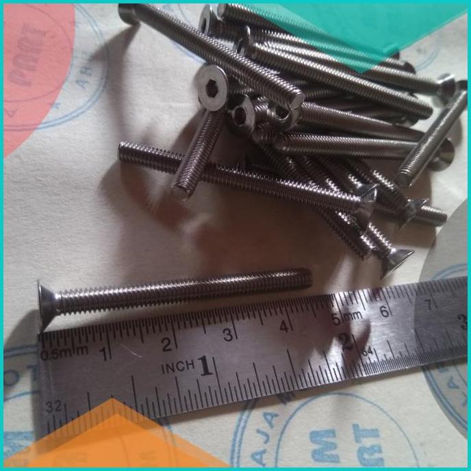 Jual Baut CSK SOCKET SCREW VERSENG L SS304 M4x 45 atau Baut 8 panjang 4 ...