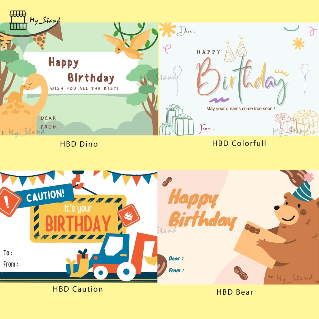 Jual Sticker & Kartu Ucapan ULANG TAHUN 7x10cm Gift Card Selamat Ultah ...