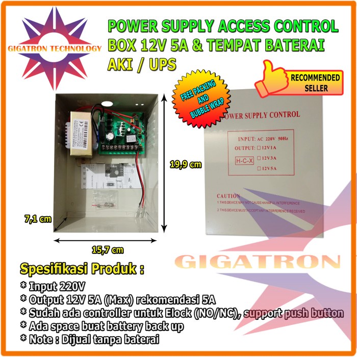 Jual Backup Box Power Supply Access Control 5A 12V / PSU 5A Box PSU 12V 5A | Shopee Indonesia