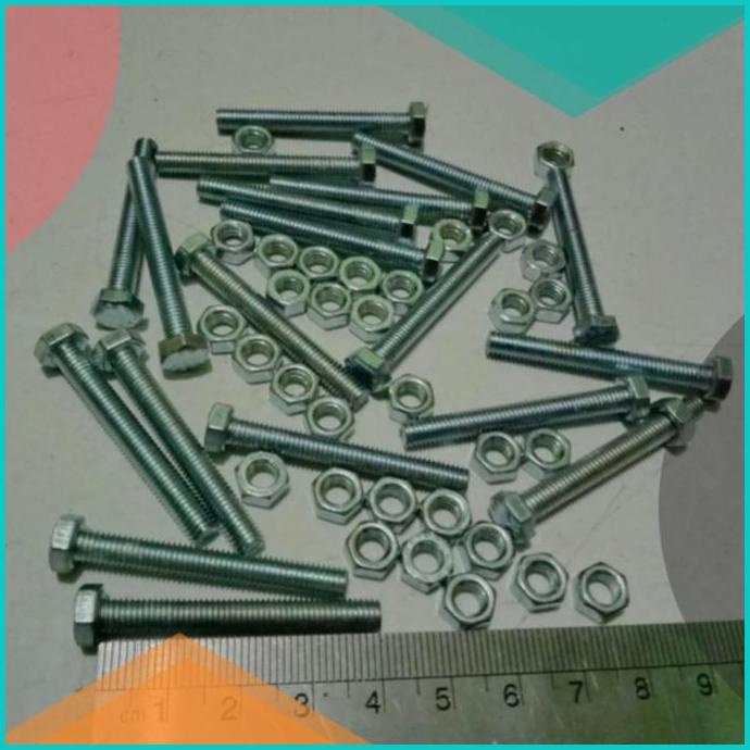 Jual BAUT MUR PUTIH BMP M5 X 40 MM GALVANIS ( KUNCI 8 ) 16novz3 suku cadang | Shopee Indonesia