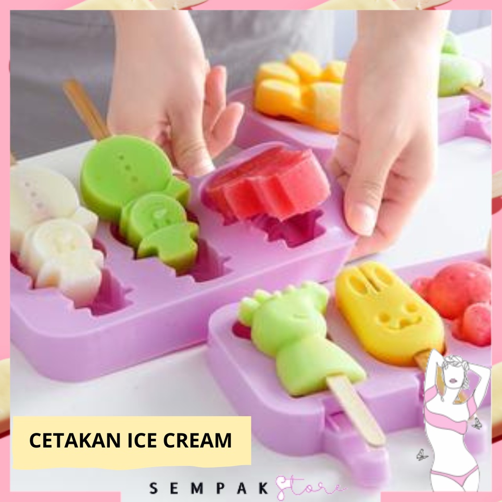 Jual SS Cetakan Ice Cream Silicon Cetakan Es Krim Karakter Lucu ...