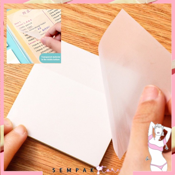 Jual SS Set Kertas Notes Transparan 50 Lembar Label Stickers PET Tahan ...