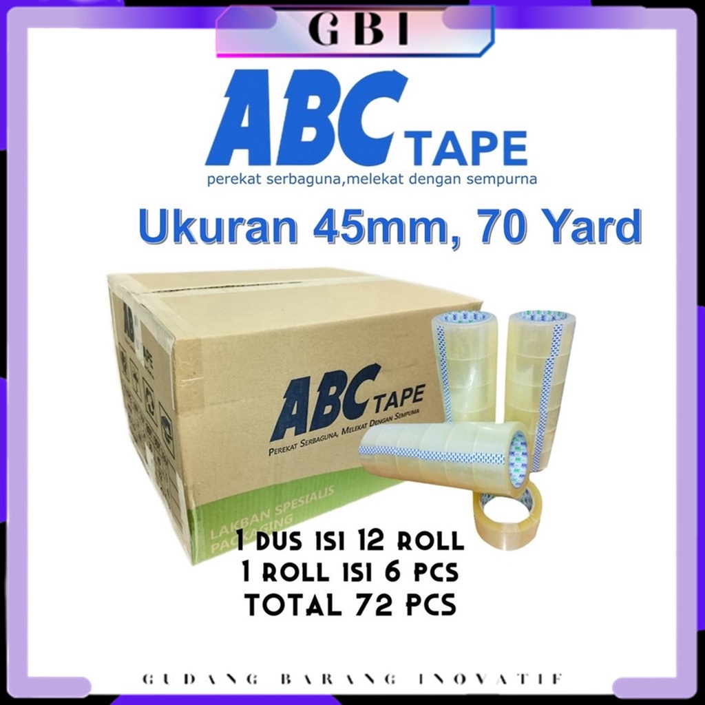 Jual GBI Lakban Bening 45MM Merk ABC TAPE Lakban Coklat Murah | Shopee ...