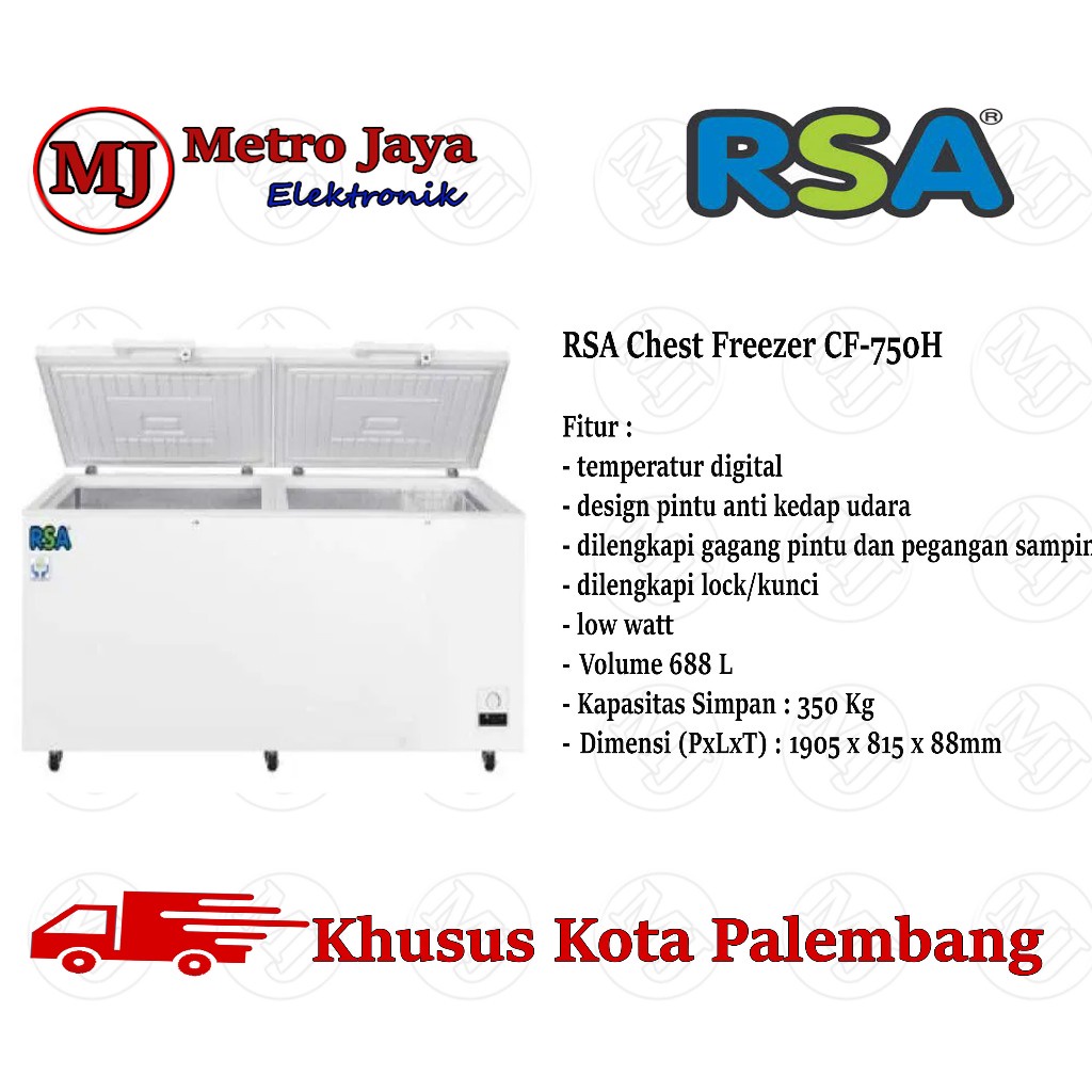 Jual RSA Chest Freezer CF-750H Box Freezer 688L LEMARI PEMBEKU RSA CF ...