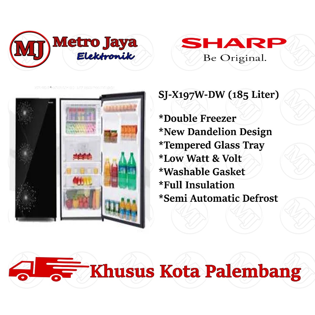 Jual Kulkas 1 Pintu Sharp SJX 197 WDW Double Freezer | Shopee Indonesia