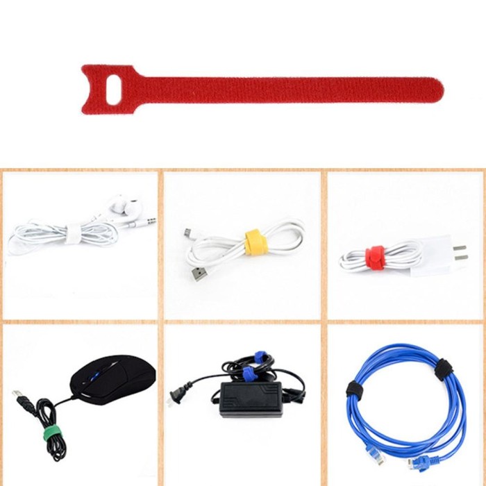 Jual MEI Perekat Kabel velkro strap binder cable pengikat klip penjepit ...