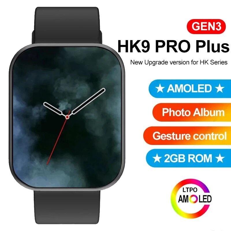 Jual THE BEST AMOLED HK9 Pro Plus Smartwatch 2GB Storage reloj hombre 2023 IWO Watch 9 NFC Smart ...