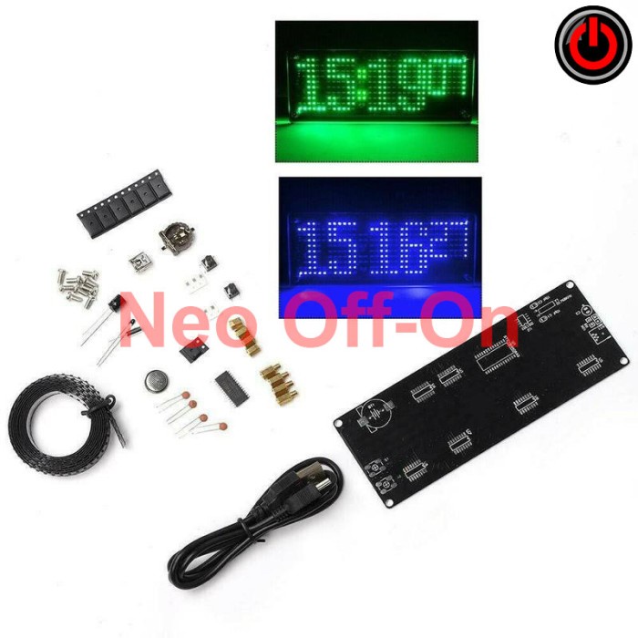 Jual Diy Rakit Sendiri Smd Led Dot Matrix Digital Clock Kit Jam Meja ...
