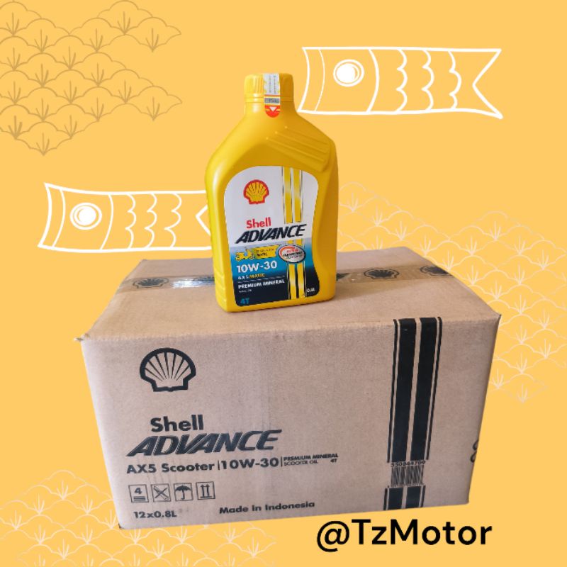 Jual Oli Shell Advance AX5 Scooter.. 800 ml.. 10 W - 30 kuning 1 dus ...