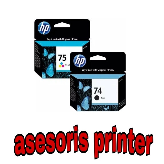 Jual PAKETAN TINTA PRINTER HP 74 BLACK 75 TRICOLOUR ORIGINAL | Shopee ...