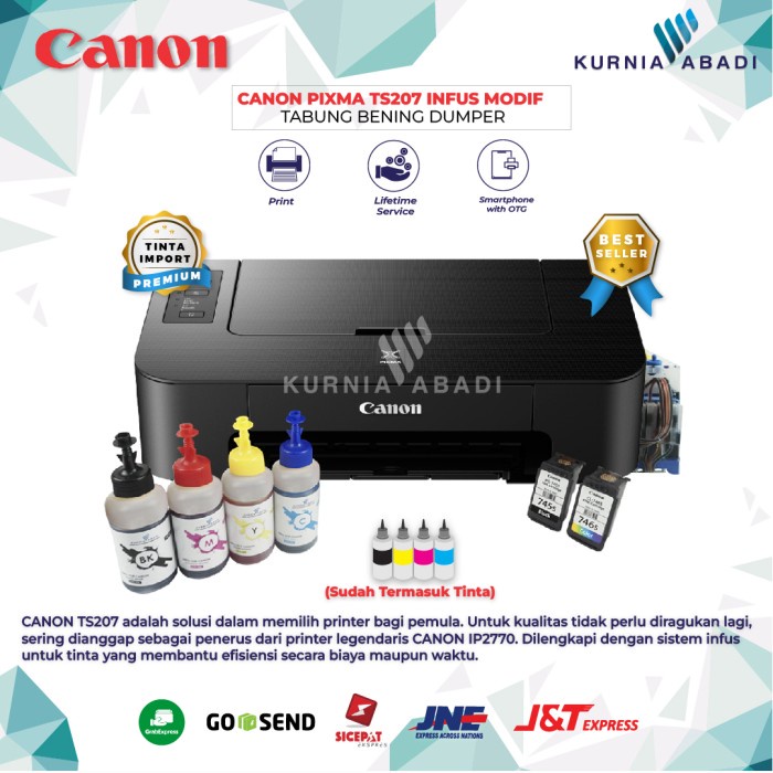 Jual Printer Canon PIXMA TS207 Infus Inkjet Print Only Include Dumper ...