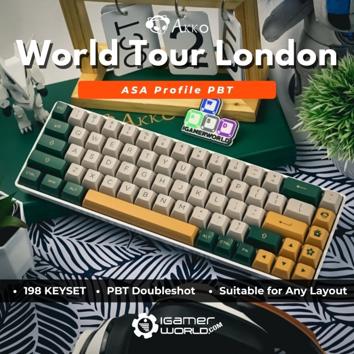 Jual Akko World Tour - London ASA Profile 198 Keycaps Set PBT ...