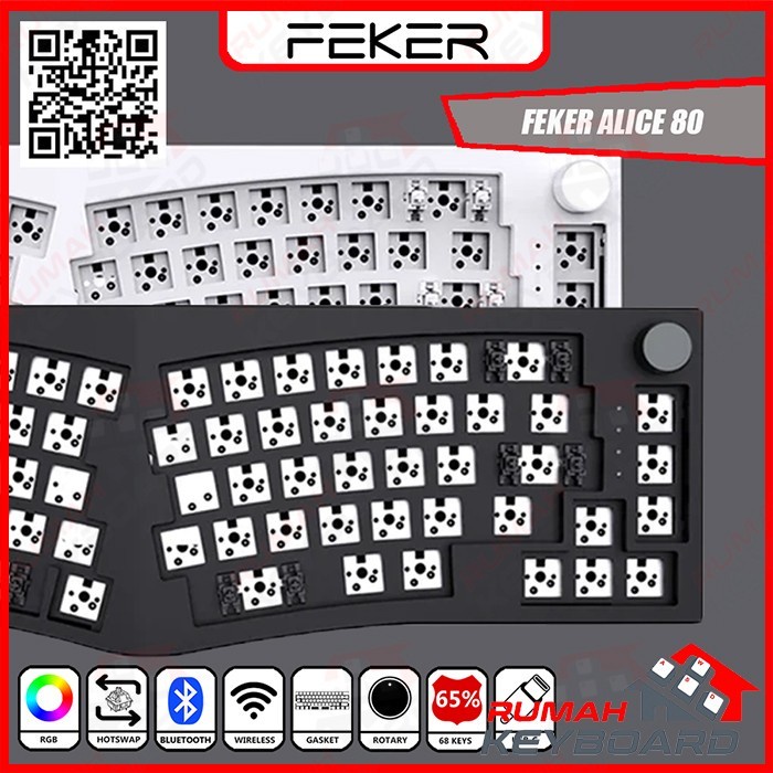 Jual MECHANICAL KEYBOARD - FEKER ALICE 80 - 65% - 3 MODE - GASKET - RGB ...