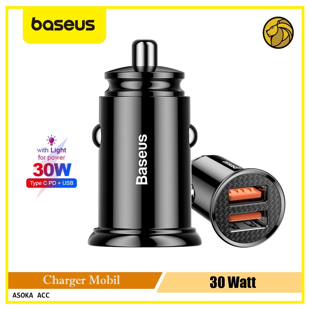 Jual Baseus Charger Mobil 30W Quick Charging QC3.0 2 USB Ports | Shopee ...