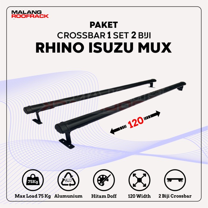 Jual Crossbar Rhino Custom Bracket Fit Roofrail Isuzu Mux Best | Shopee ...