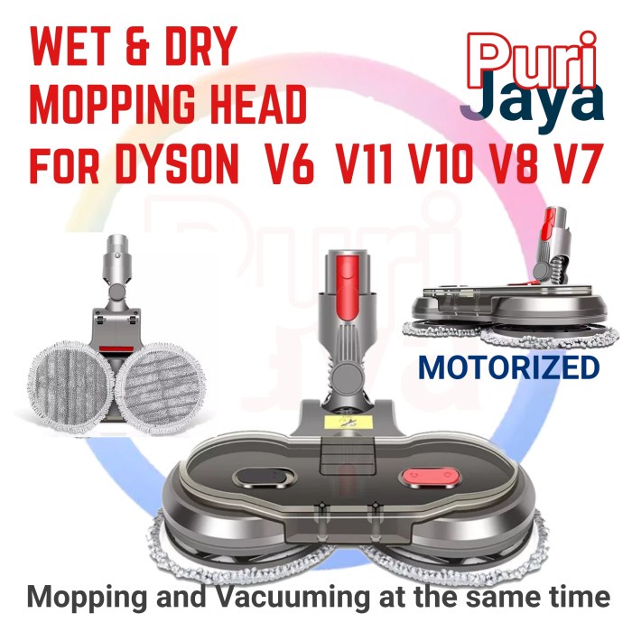 Jual Electric Mop Head Dyson V7 V8 V10 V11 Wet Dry Mopping Brush Alat ...