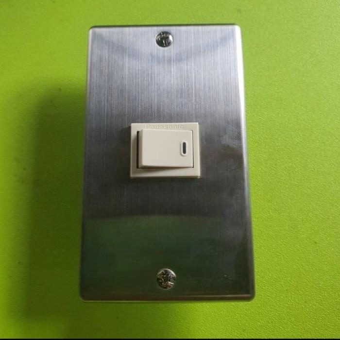 Jual SAKLAR SINGLE PANASONIC STAINLESS SAKELAR TUNGGAL ENGKEL COVER ...