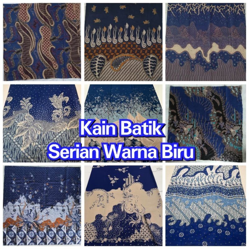 Jual Grosir Kain Batik Katun Premium Halus Modern Serian Warna Biru ...