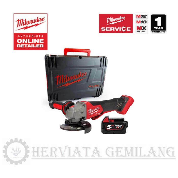 Jual [New] Milwaukee M18 Fsagv100Xpdb B5 Variable Speed Braking Grinder ...