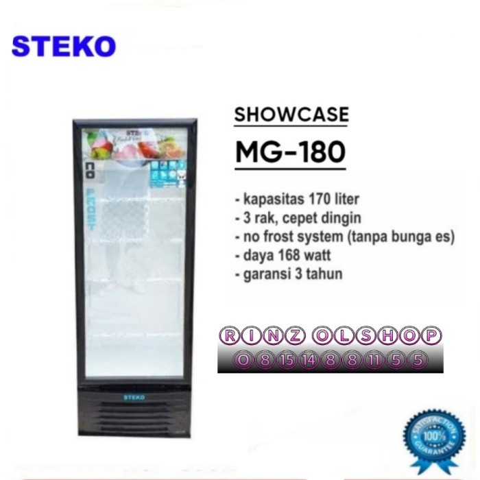 Jual [New] Showcase Steko Mg-180 Lemari Pendingin Display Cooler Mg180 No Frost Berkualitas ...