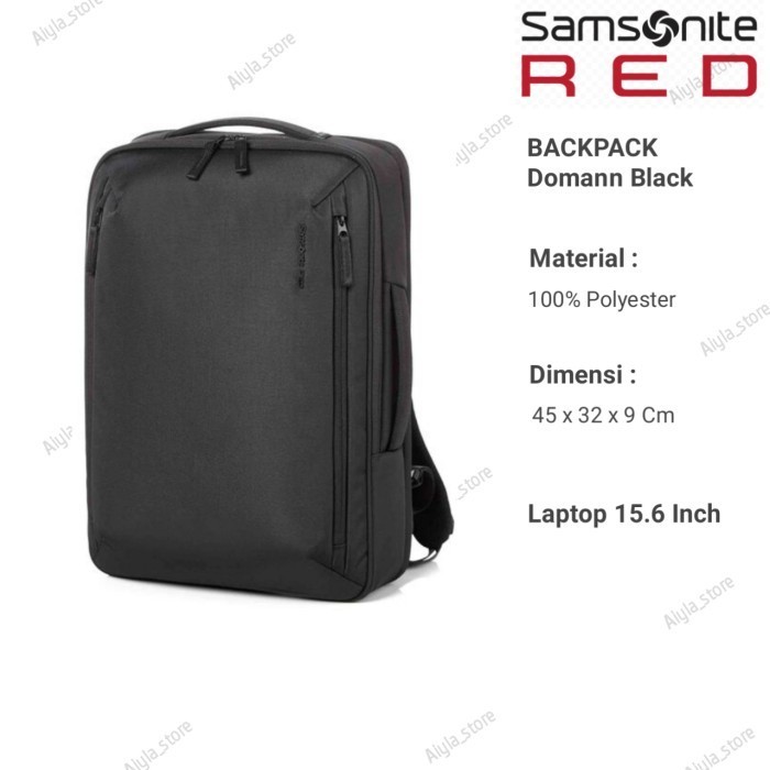Jual New Backpack Samsonite Domann Black Laptop 15.6 - Tas Ransel ...