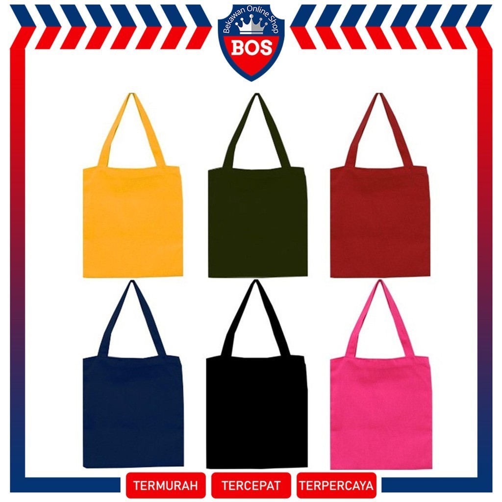 Jual Market1688 TOTEBAG POLOS WARNA WARNI / TOTE BAG POLOS KANVAS ...