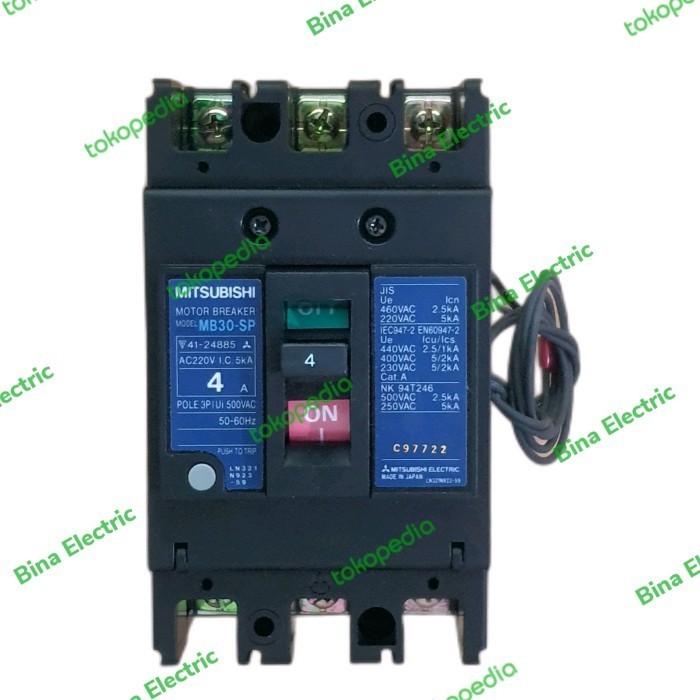 Jual [New Ori] Mccb Mitsubishi Mb30-Sp 3P 4A Shunttrip / Nfb Mitsubishi ...