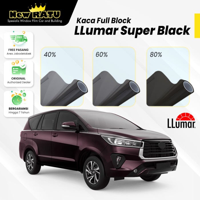 Jual New Kaca Film Llumar Superblack Untuk Kaca Depan Super Hitam Pekat ...