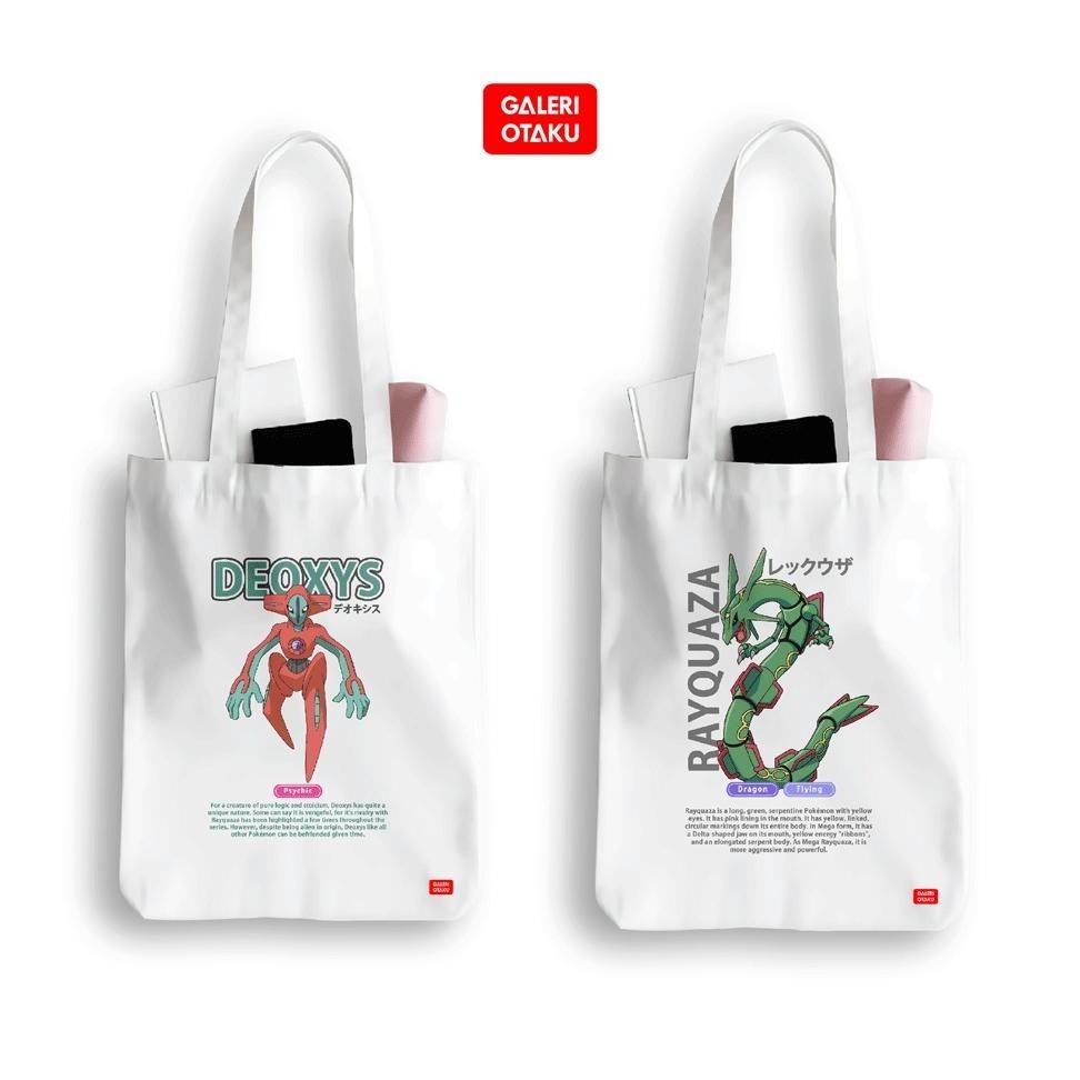 Jual New!! Totebag Pokemon Legendary / Rayquaza / Ho Oh / Deoxys / Tote ...