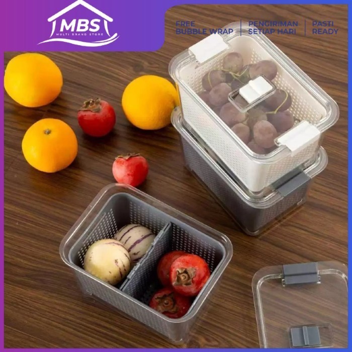 Jual Tempat Cuci Buah Sayur Fresh Basket Food Storage Akrilik Kotak ...
