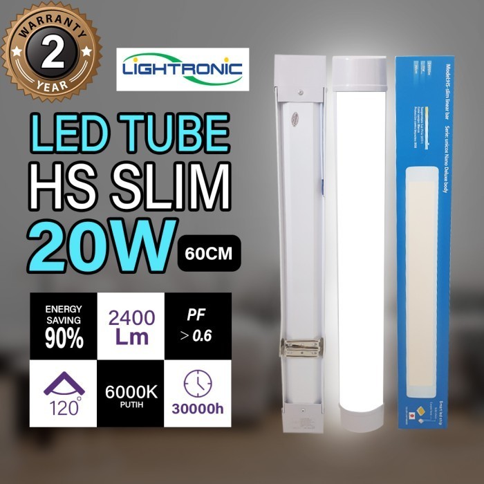 Jual LAMPU LED TUBE LIGHT TL HS SLIM 20W 20 WATT 60CM LIGHTRONIC 6500 ...