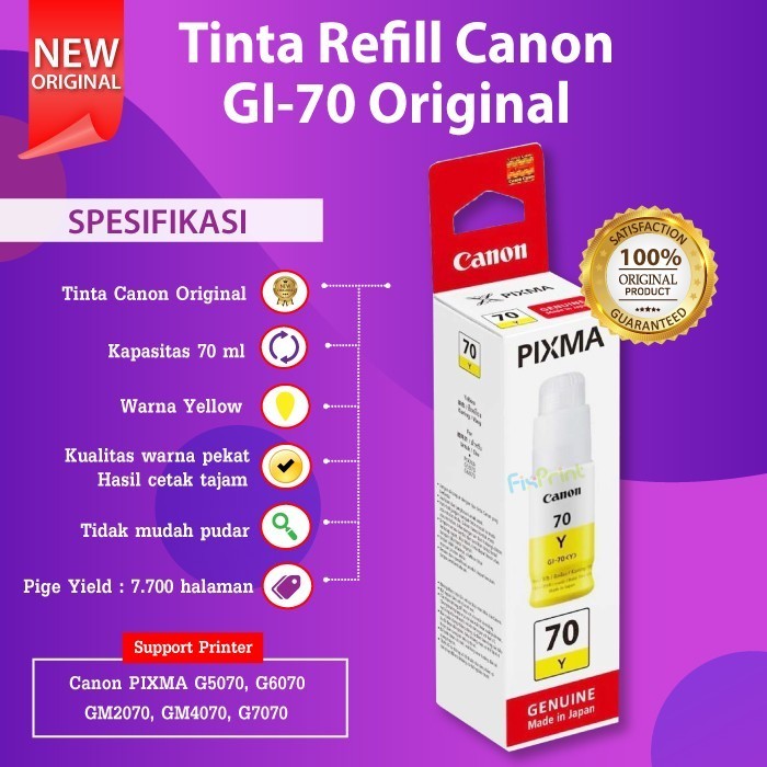 Jual Tinta Canon Gi-70 Gi70 Cyan Magenta Yellow Printer G5070 G6070 G7070 Best | Shopee Indonesia