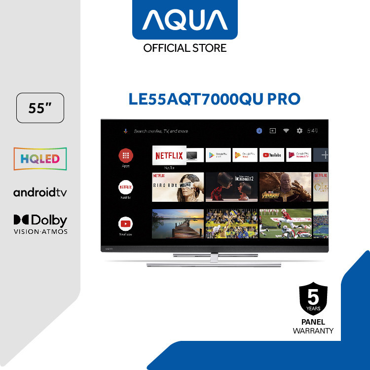 Jual AQUA Elektronik LE55AQT7000QU - 55 Inch Smart TV Android 4K HDR - Google Play - Google ...