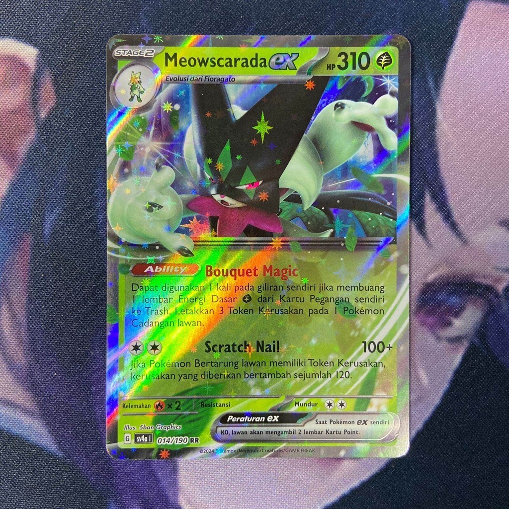 Jual pokemon (ID) meowscarada ex - SV4a 014/190 - RR | Shopee Indonesia
