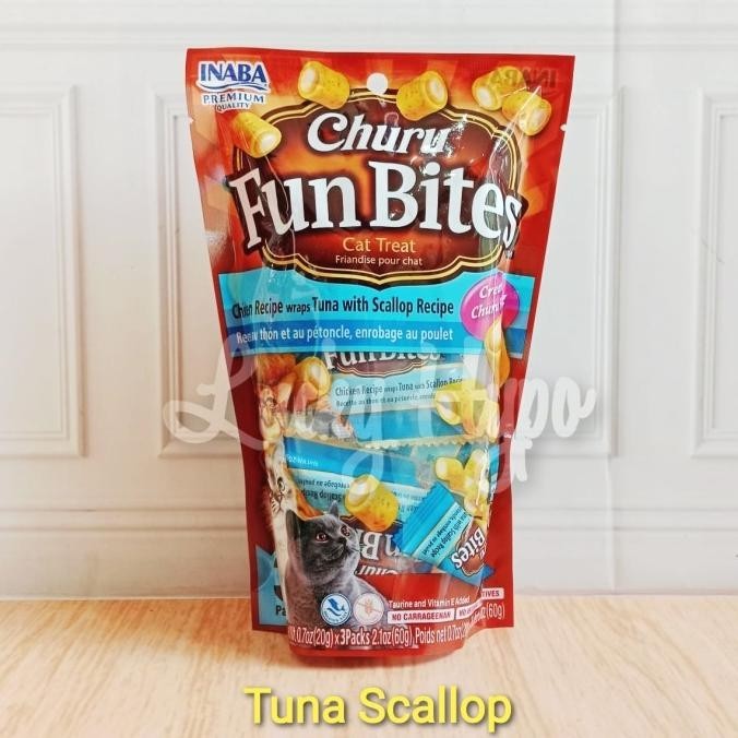 Jual Snack Kucing Inaba Churu Cat Fun Bites 3Pcx20Gr Treats Chicken ...