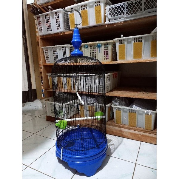 Jual PROMO KANDANG Sangkar Kandang Bulat Besi PVC Lovebird, Kenari, Dll ...