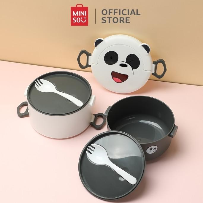 Jual Best Seller Miniso Kotak Makan 2 Lapis+Sendok We Bare Bears Bento ...