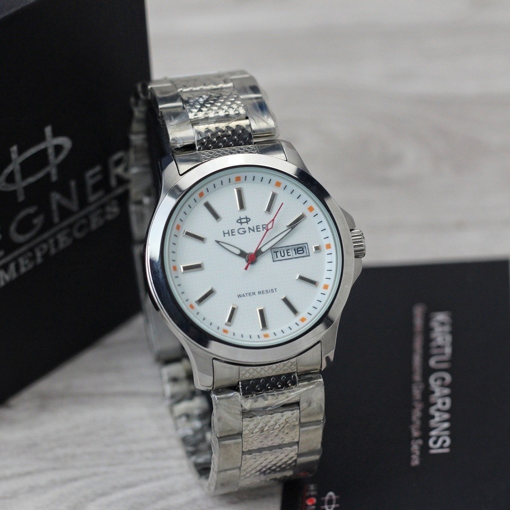 Jual Hegner Jam Tangan Formal Pria Murah 1207 Silver Black - Quartz ...