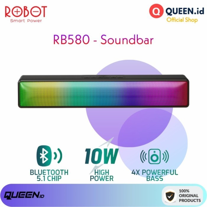 Jual ROBOT RB580 SOUNDBAR BLUETOOTH SPEAKER RGB POWERFULL BASS 10W BT 5 ...