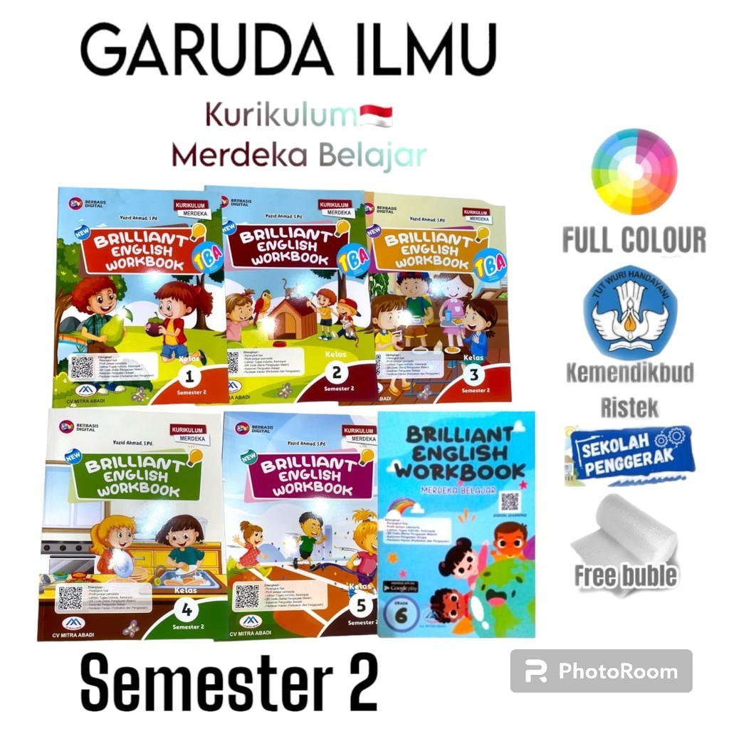 Jual Buku Terbaru Brilliant English Workbook SD Semester 2 Kelas 1, 2, 3, 4, 5 MItra Abadi ...